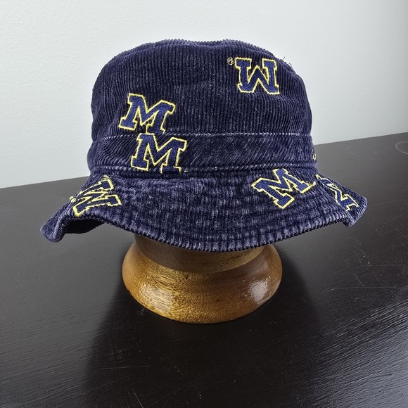 Accessories | Vintage Michigan Wolverines Corduroy Bucket Hat Navy Blue ...